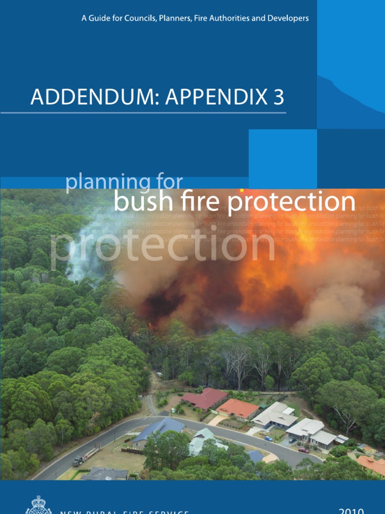 NSW RFS Addendum Apendix 3 Planning For Bush Fire Protection Attachment ...