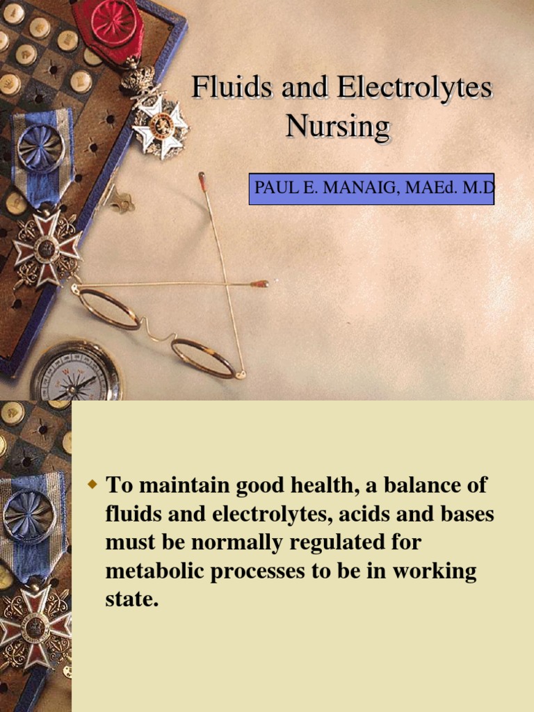 Fluids and Electrolytes NCM 101 | PDF | Electrolyte | Osmosis