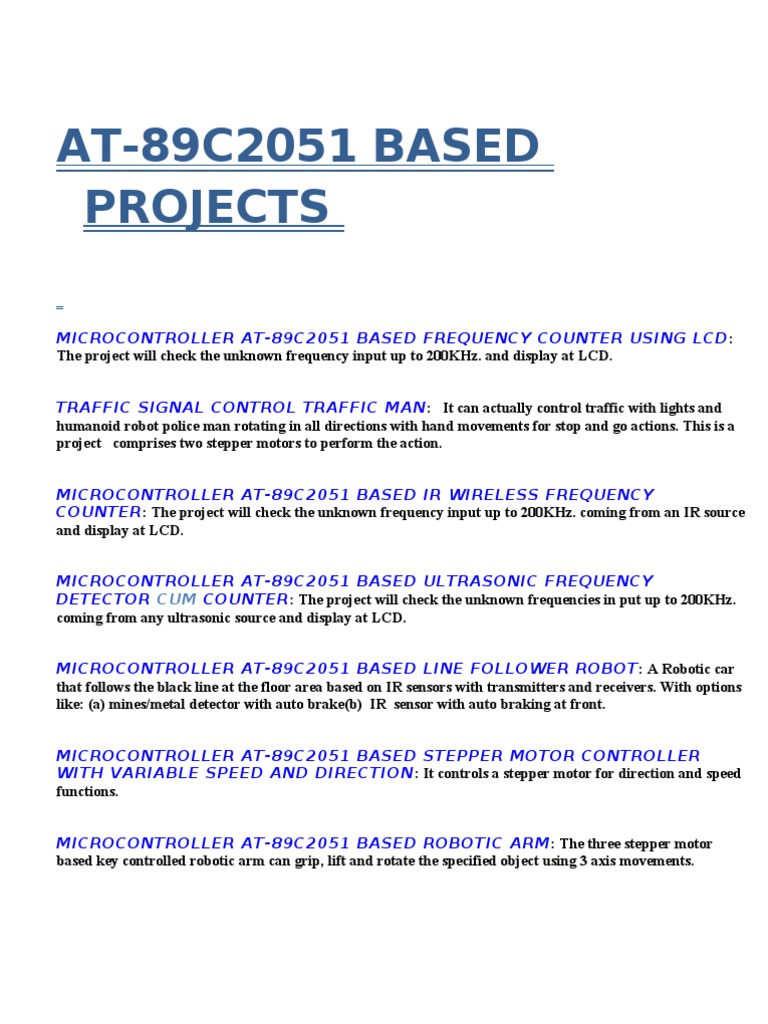 At-89c2051 Based Projects | PDF | Microcontroller | Frequency