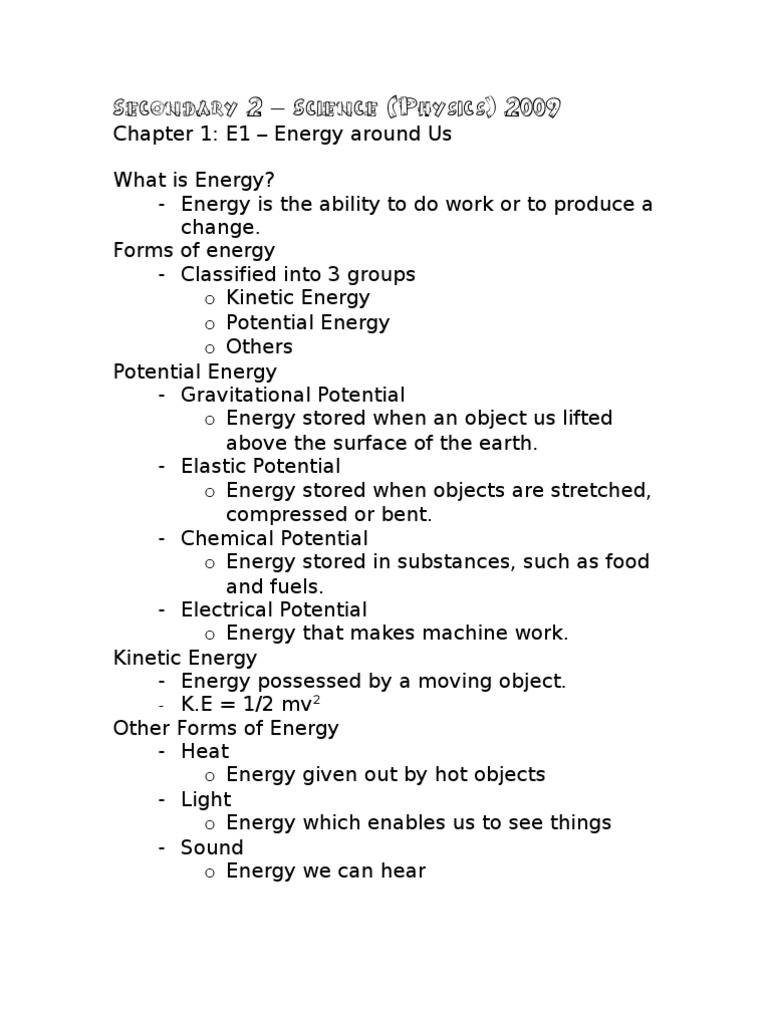 Energy Forms and Conservation in Physics | PDF