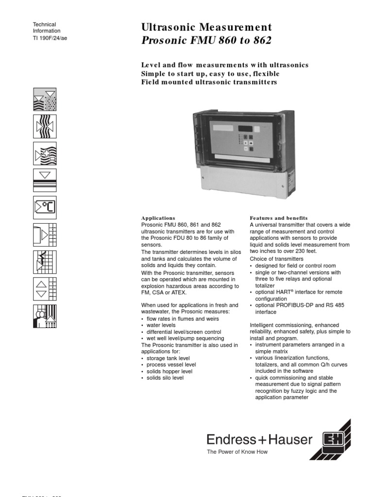 Level Transmitter FMU 860-862 | PDF | Relay | Signal (Electrical ...