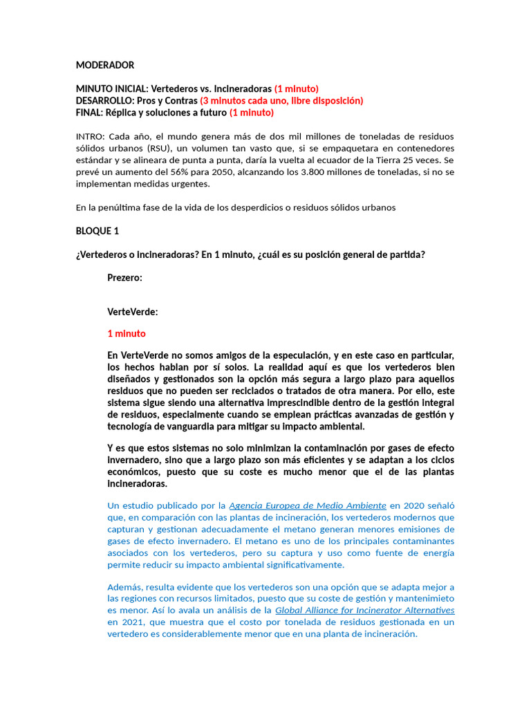 250203_debate Prezero - Argumentos_rev_a (2) | PDF | Residuos | Reciclaje