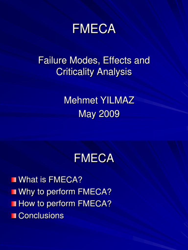 Fmeca: Failure Modes, Effects and Criticality Analysis | PDF ...