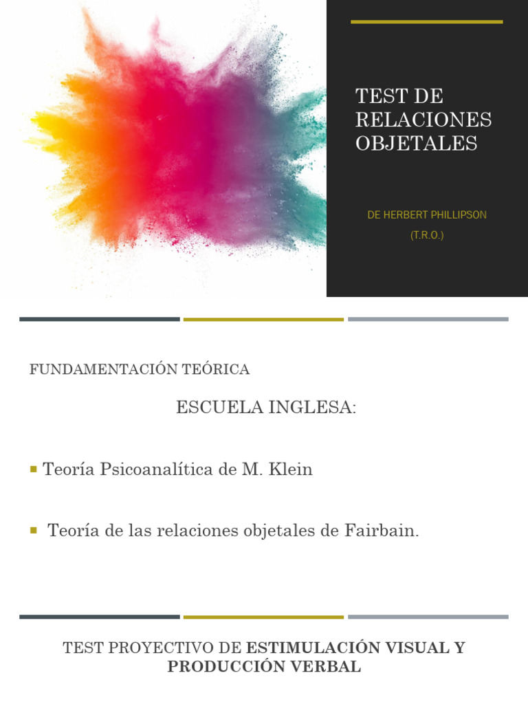 Test de Relaciones Objetales: de Herbert Phillipson (T.R.O.) | PDF ...