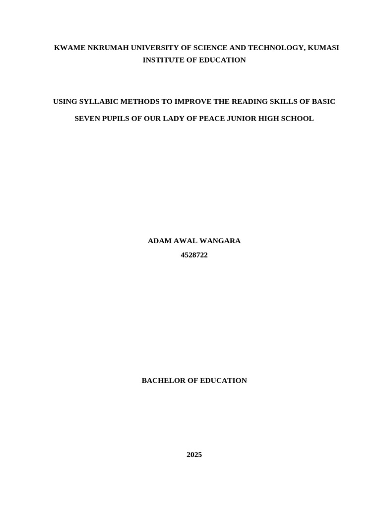 Adam Awal Wangara | PDF | Phonics | Schema (Psychology)