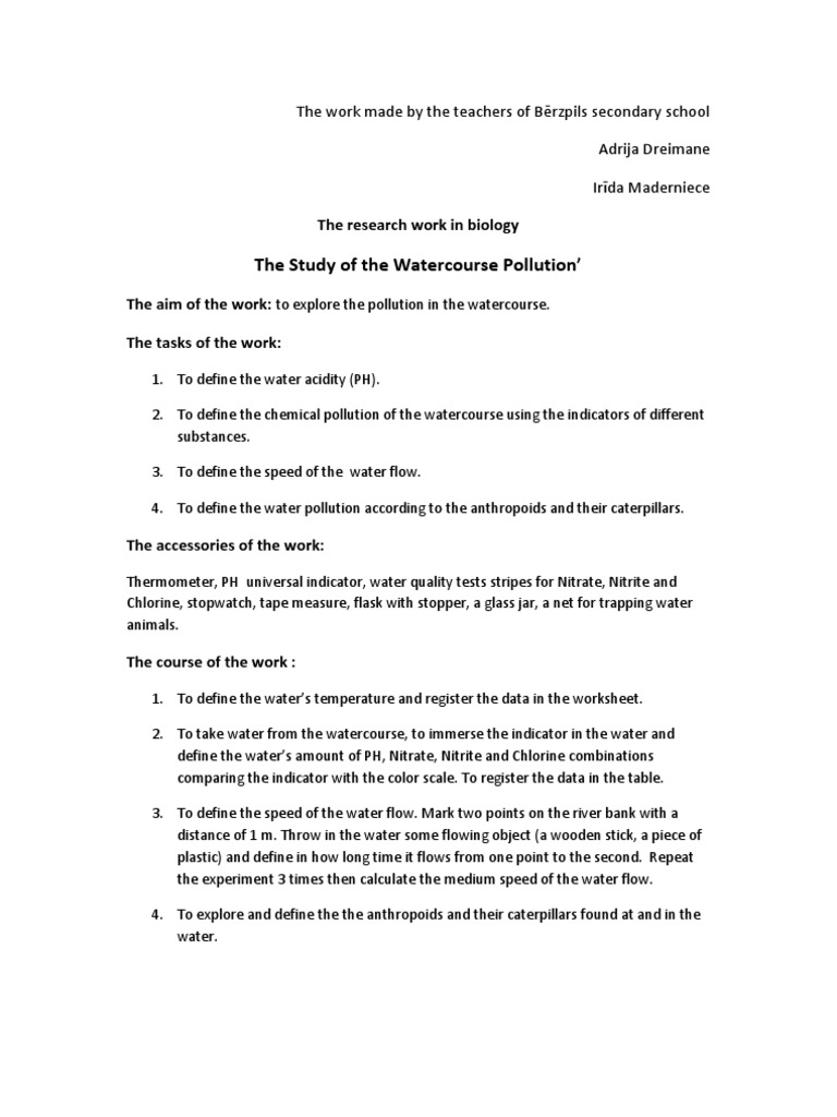 Water Pollution Study of River Iča | PDF | Nitrate | Water Pollution