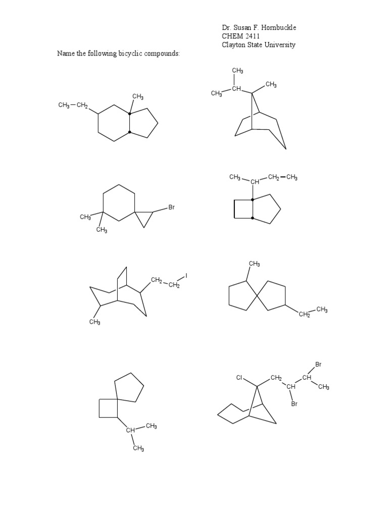 Nomenclature of Bicyclic Compounds | PDF