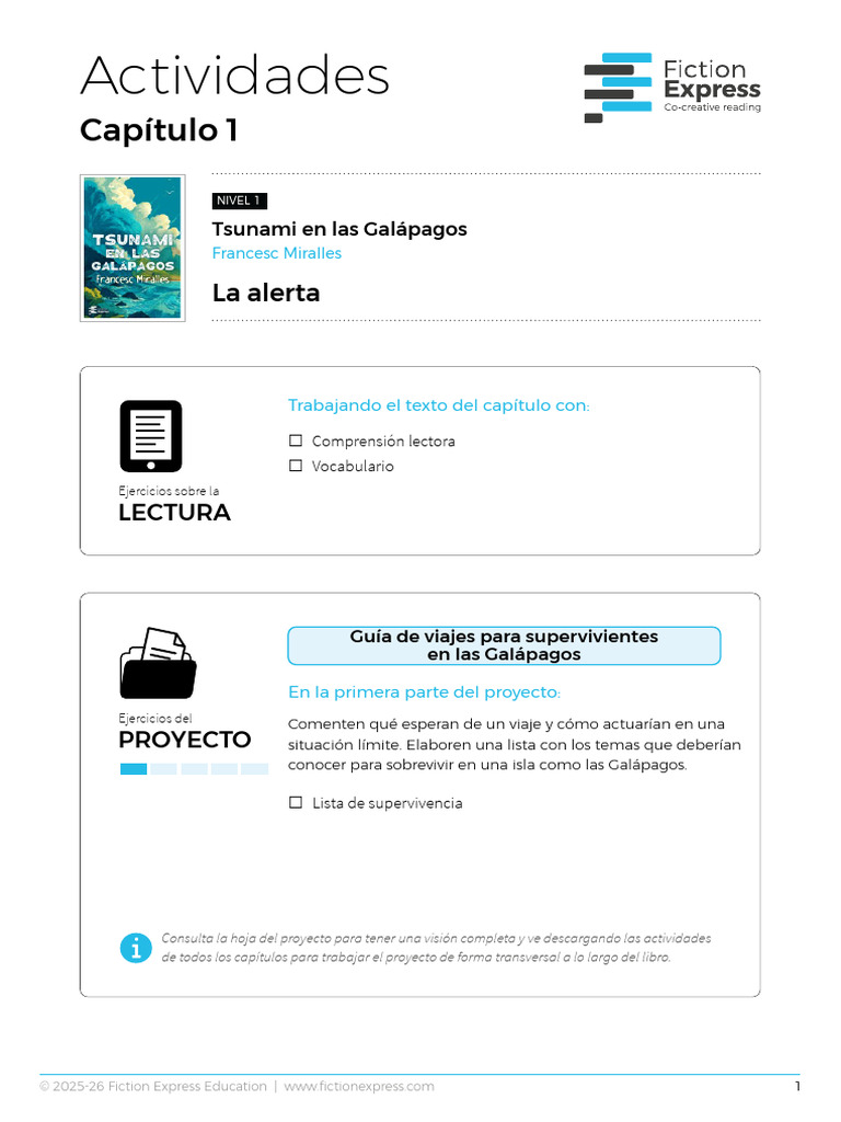 Alumno Actividades Tsunami en Las Galapagos Capitulo 1 | PDF ...