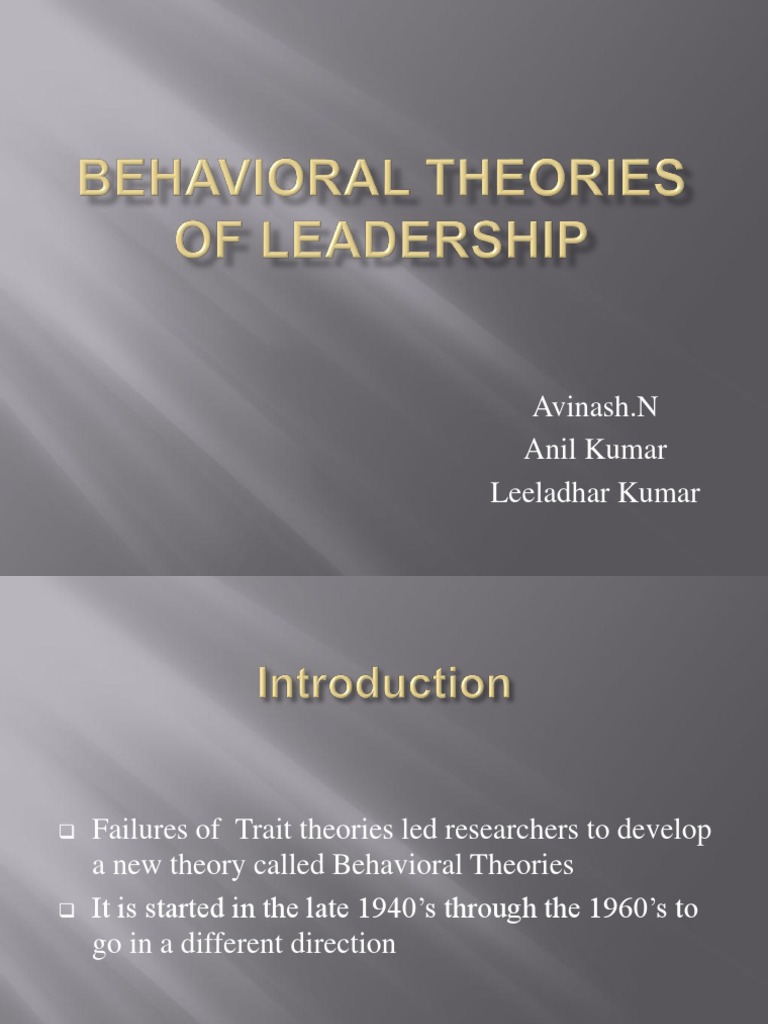 Behavioral theories leadership styles Ohio State University Michigan ...