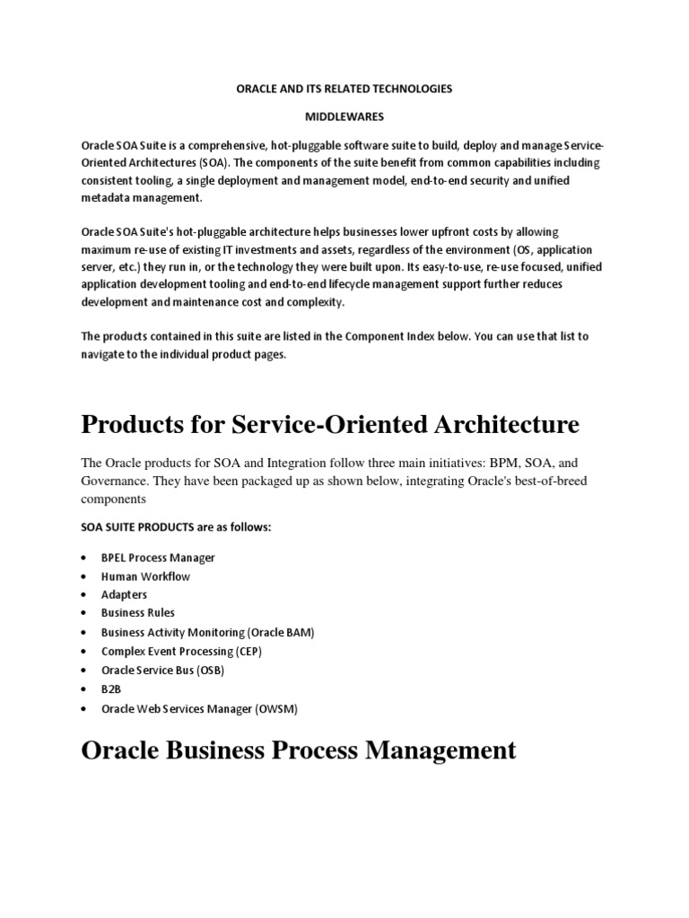 Oracle and Its Related Technologies | Download Free PDF | Service ...