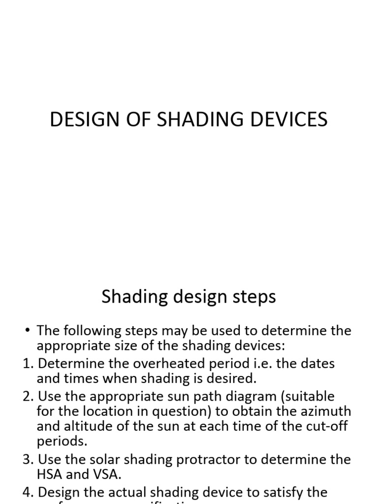 Design of Shading Devices | PDF