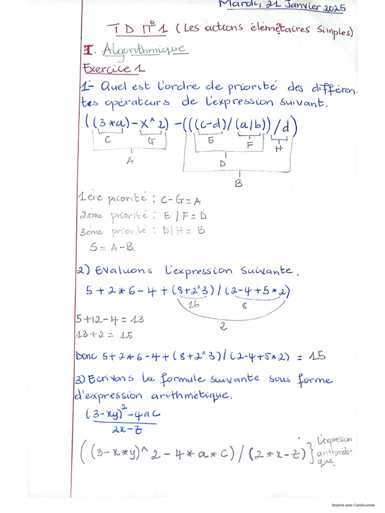 TD Algorithme Et Programmation | PDF