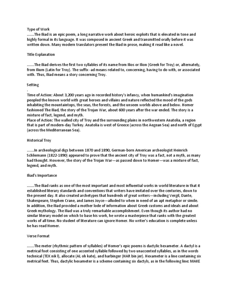 Iliad | PDF | Achilles | Hector