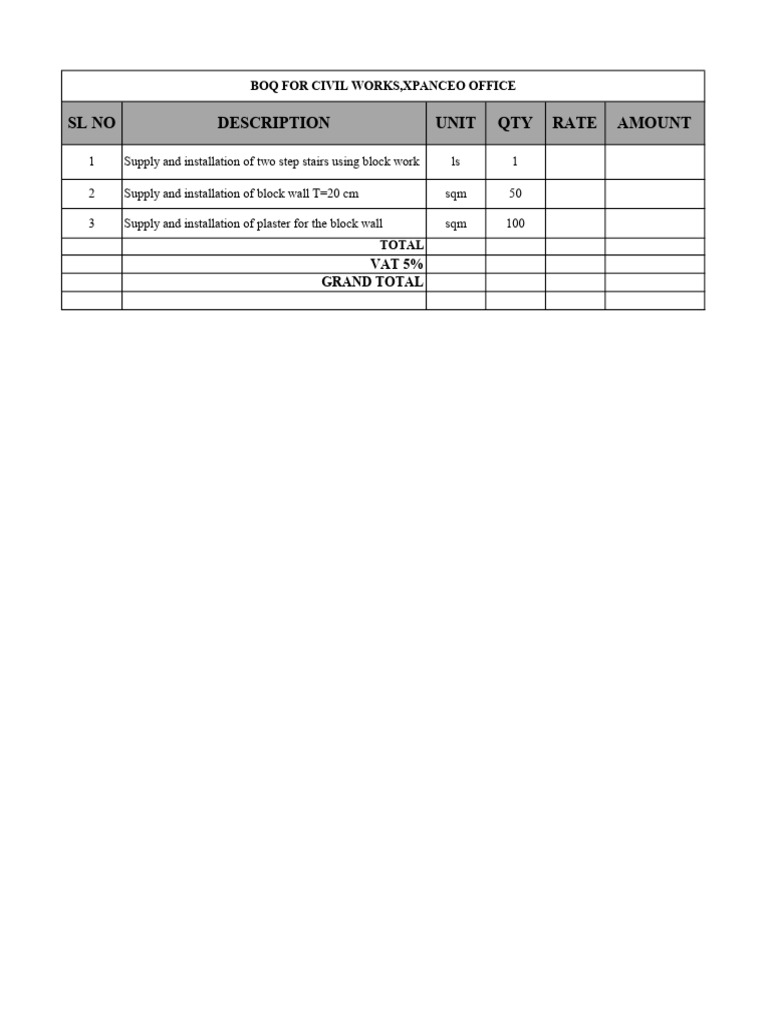 Xpanceo Office 301&302 Boq & Layout | PDF | Wall | Architectural Elements