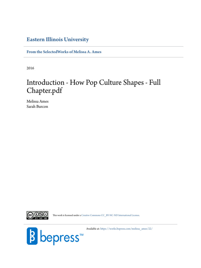 Introduction How Pop Culture Shapes Full | PDF | Copyright | Young ...