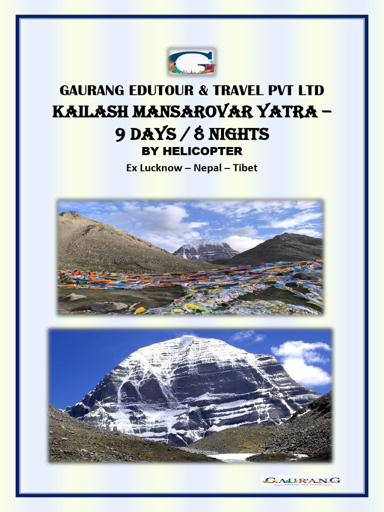 Gaurang-2026-By Helicopter - Kailash Mansarovar | PDF
