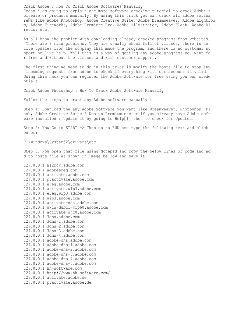 Adobe Cs5 Master Collection Hosts File Crackers