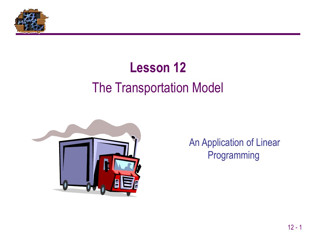 12 Transportation Model LP | PDF | Linear Programming | Mathematical ...
