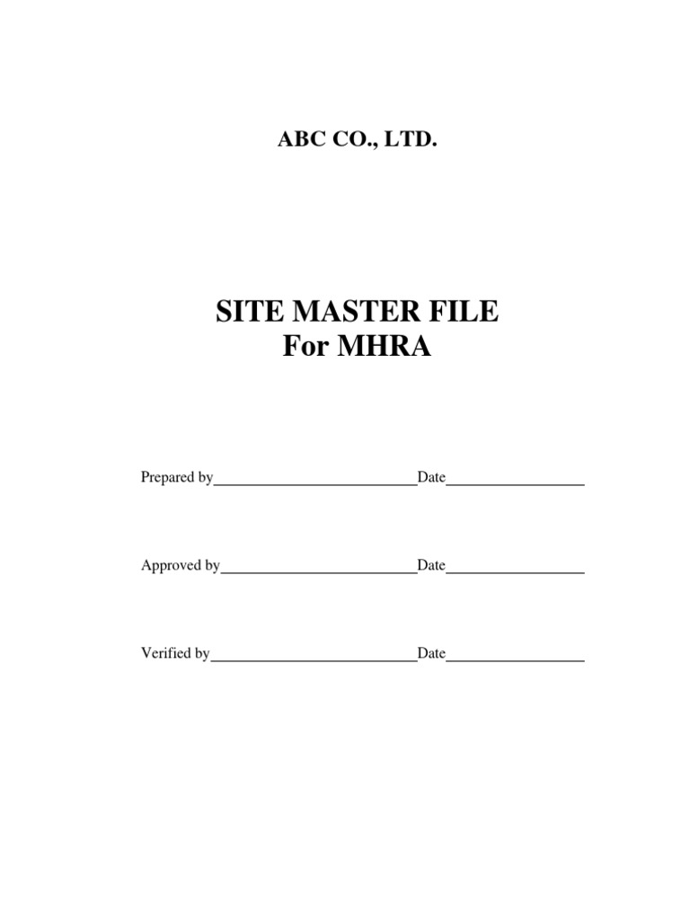 Site Master File For Mhra: Abc Co., LTD | PDF | Quality Assurance ...