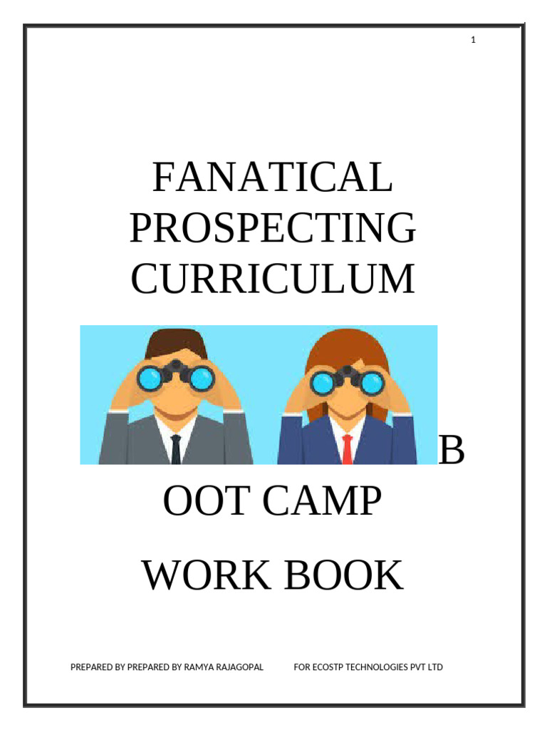 Fanatical Prospecting Workbook | PDF | Swot Analysis | Mindset