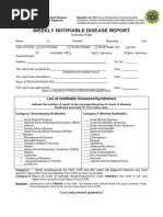 Weekly Notifiable Disease Reporting Form | PDF | Infection | Virus