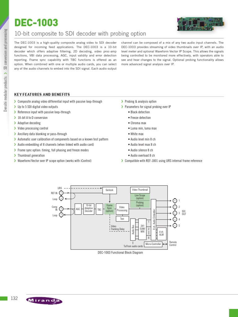 DEC 1003.datasheet - en | PDF | Video | Signal (Electrical Engineering)
