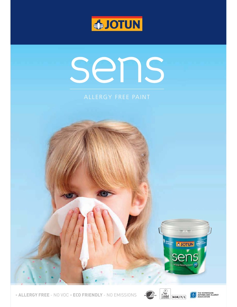 Jotun Sens Allergy Free Paint +Colour+Card | PDF | Paint | Volatile ...