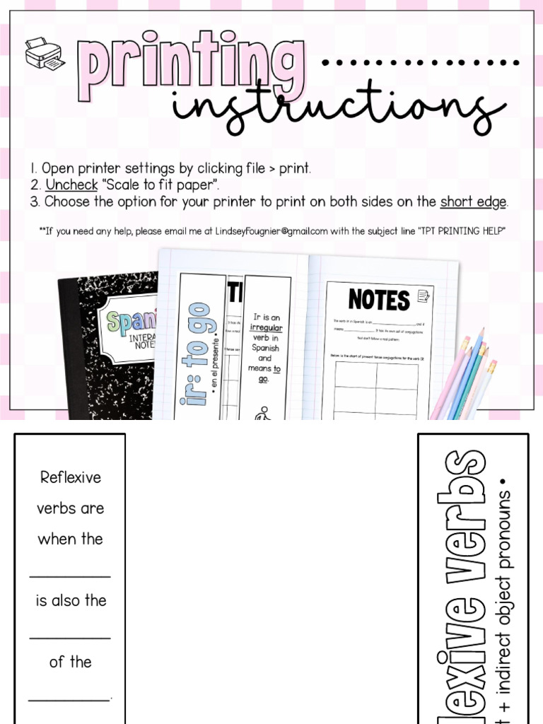 SpanishInteractiveNotebookReflexiveVerbsGuidedNotesGuidedPractice 1 ...