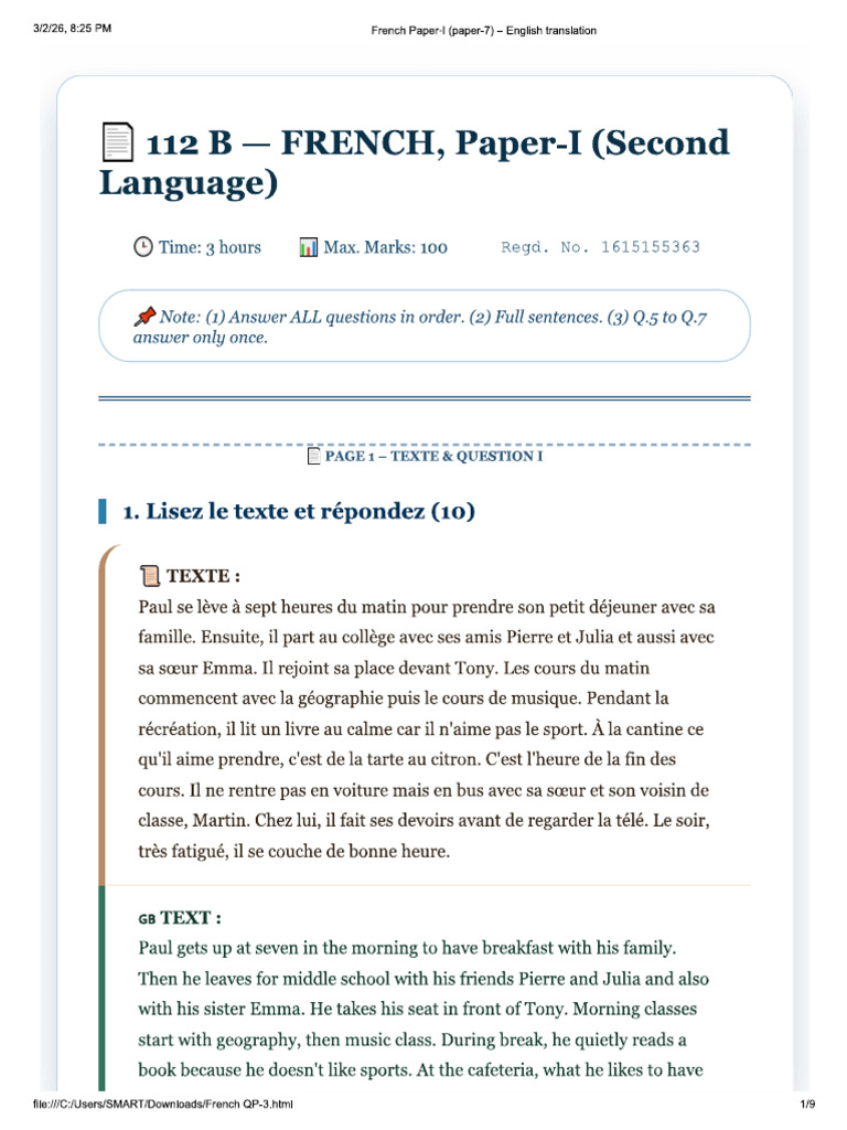 French 3 | PDF