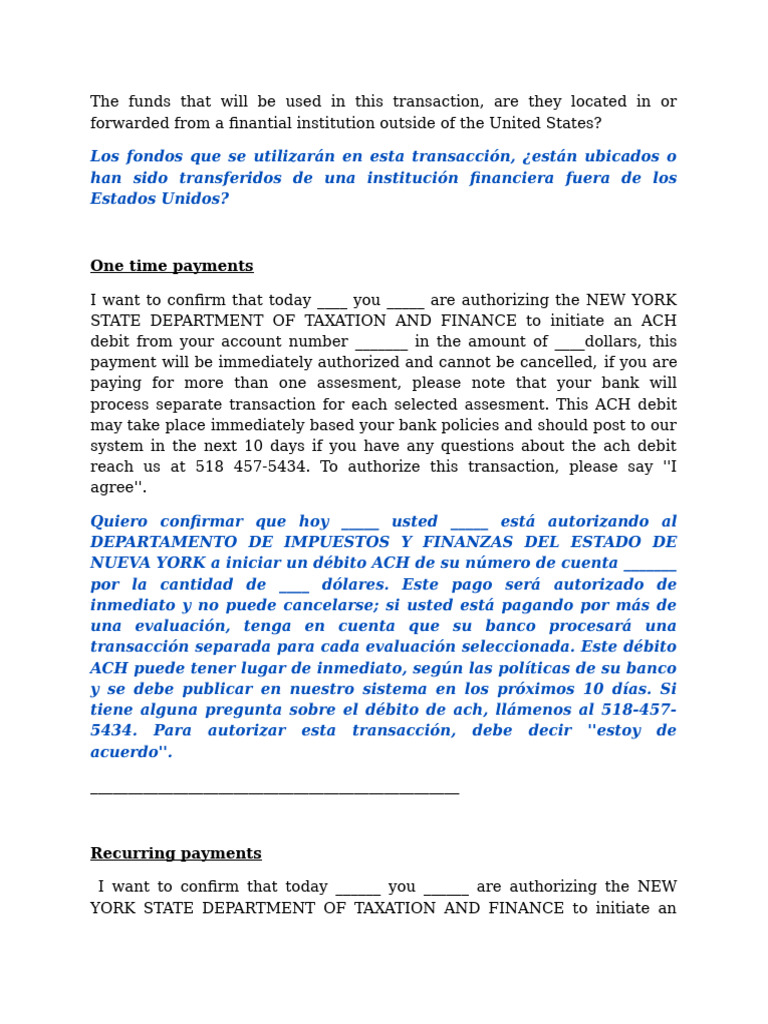 Script for New York State Department of Taxation and Finance | PDF ...