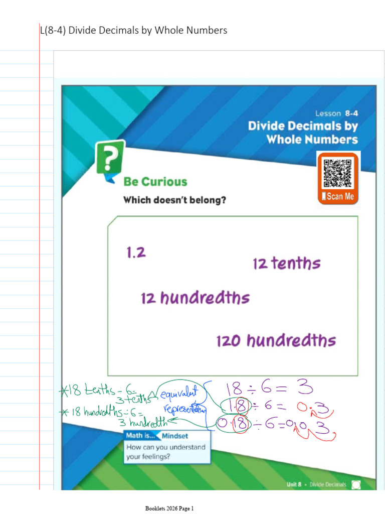 L8-4 Divide Decimals by Whole Numbers Challengers | PDF
