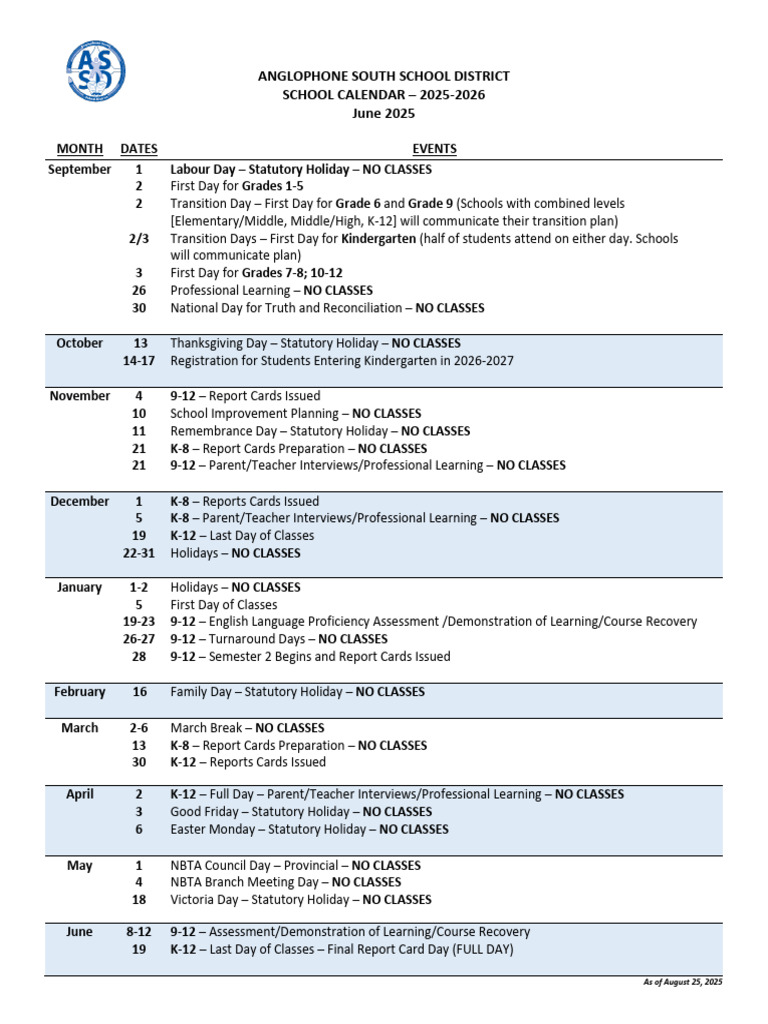 ASD S FAMILY School Calendar 2025 2026 | PDF | Academic Term | Public ...