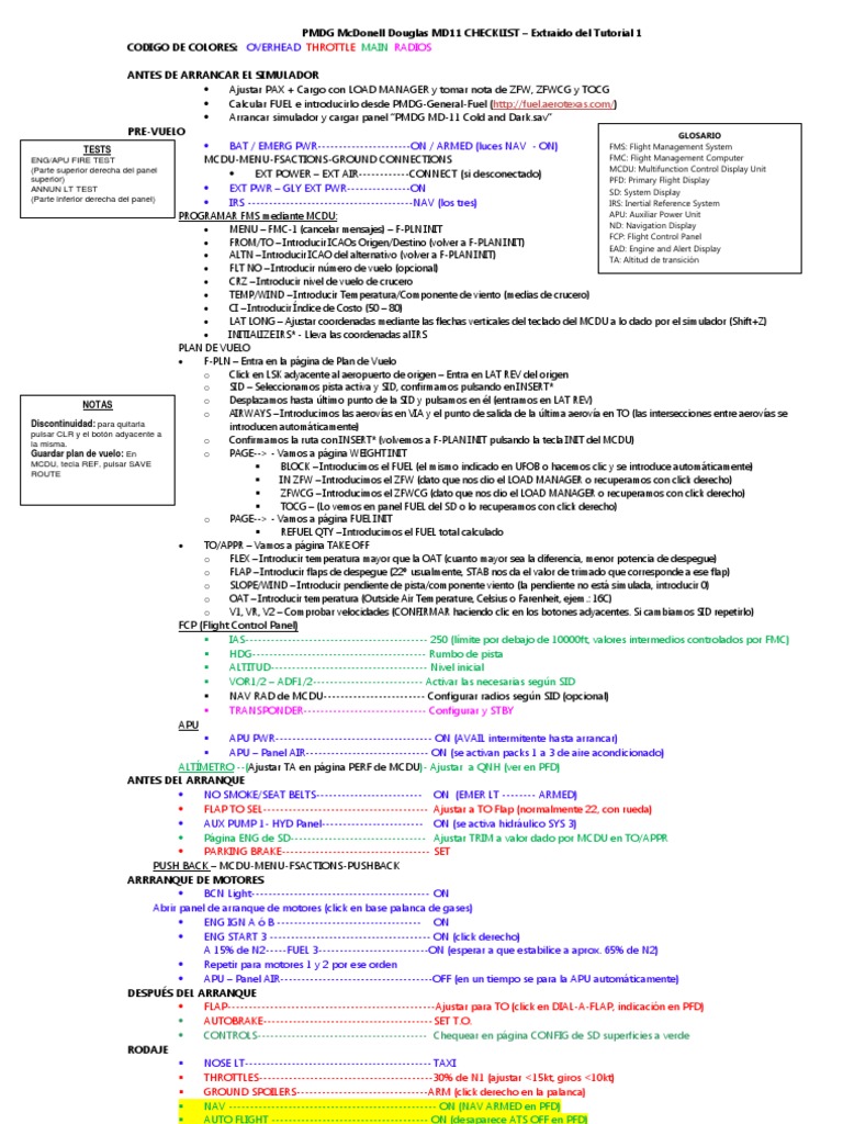 Checklist MD-11 para Simulador | PDF | Aviación | Aeronave