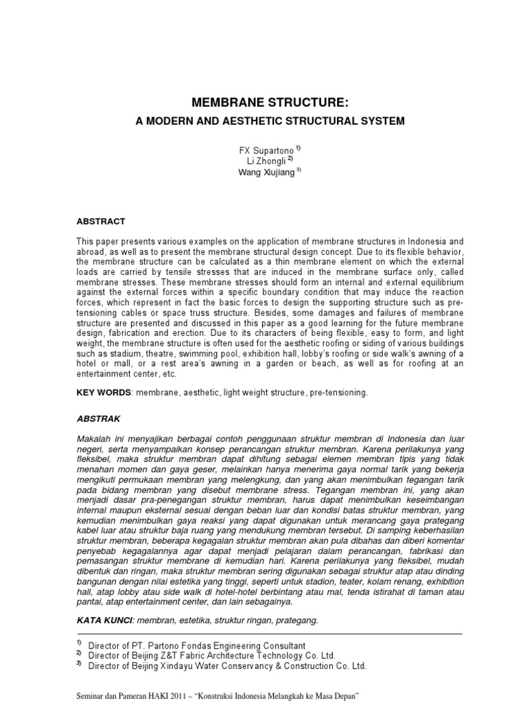 Membrane Structure - A Modern and Aesthetic Structural System | PDF ...