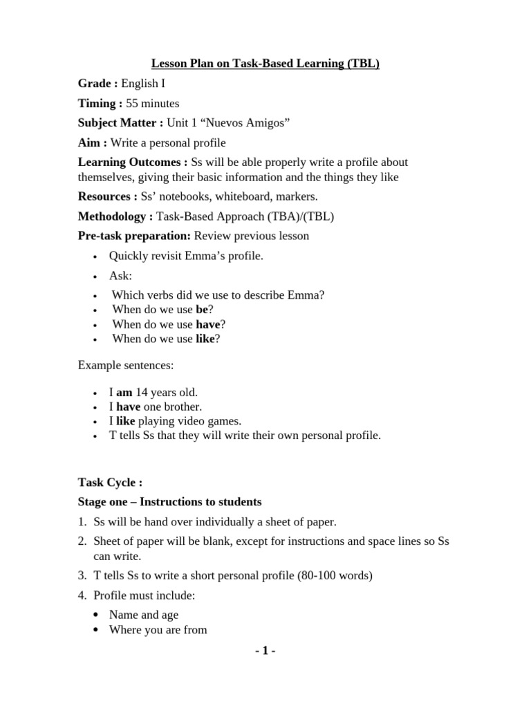 LessonPlan2 Writing | PDF