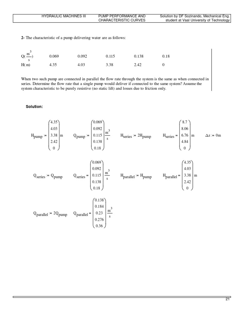 Mathcad - 3 | PDF | Pump | Curve