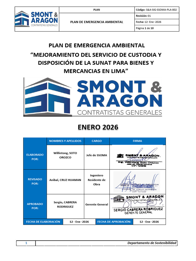 Pla.003 - Plan de Emergencia Ambiental Mejoramiento Del Servicio de ...