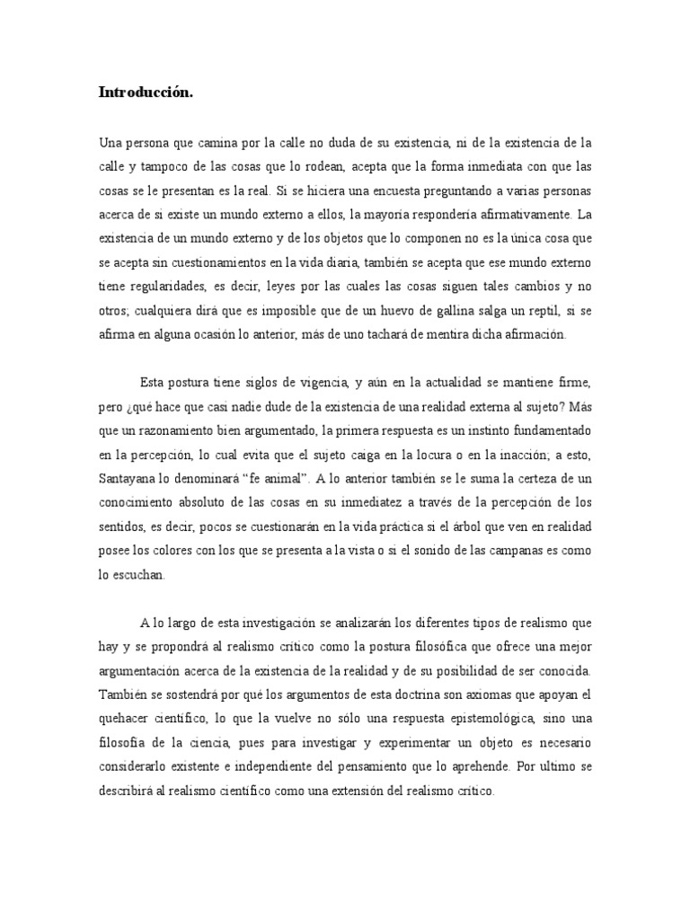 Realismo Critico. | PDF | Realismo filosófico | Science