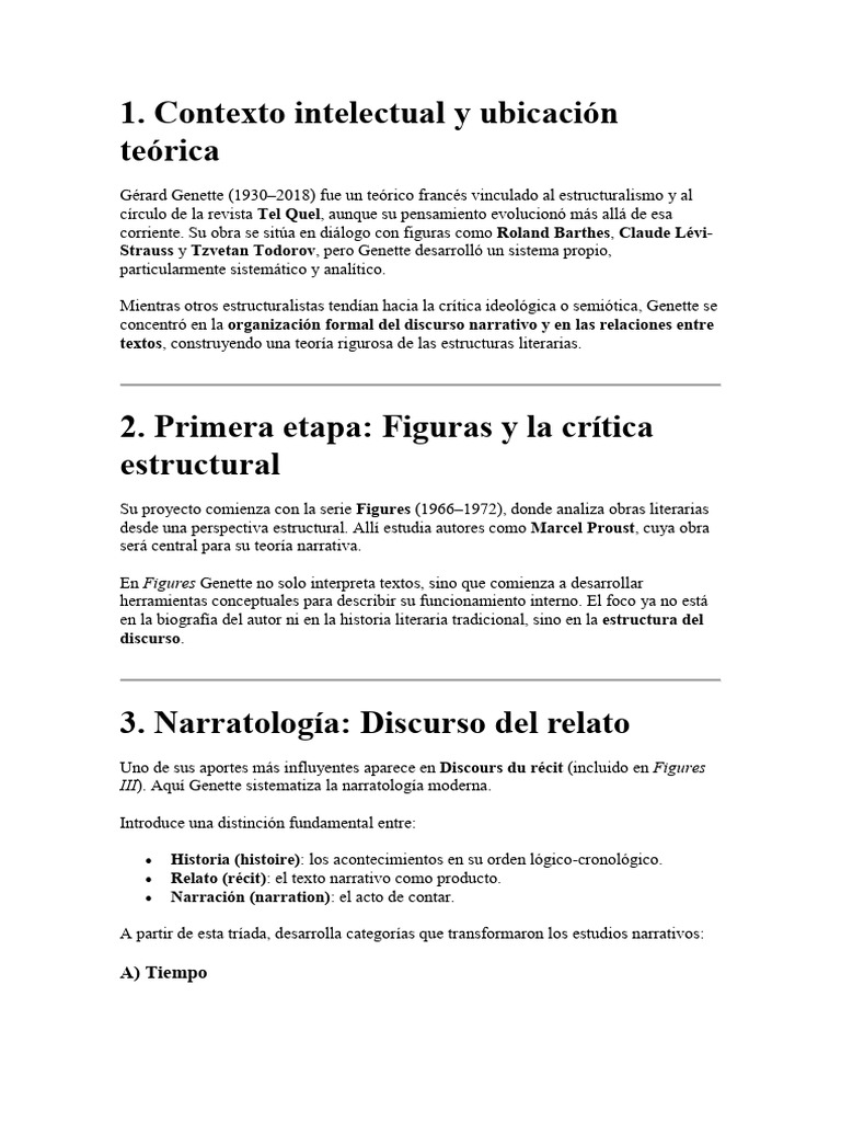Textualidad, meta, para, etc. en Genette y toda su obra resumida ...