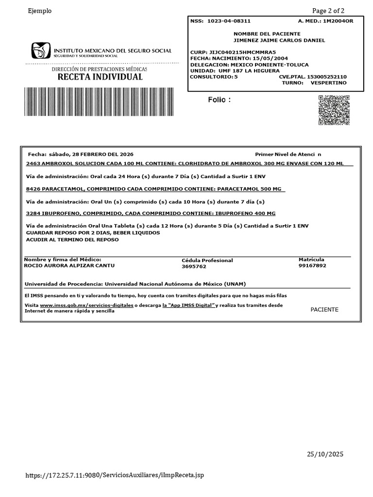 Imms_dijital1502jimenez Jaime Carlos Daniel | PDF | Medicina CLINICA ...