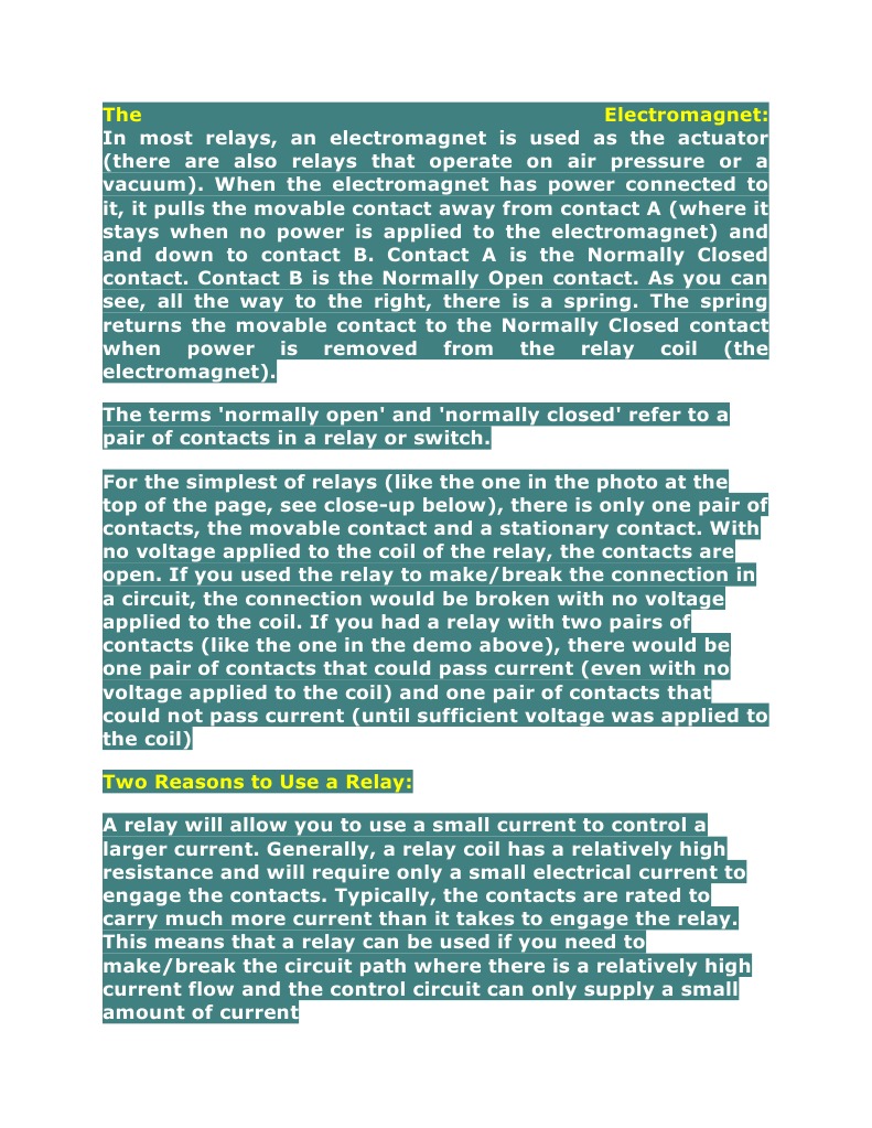 Relay Pdf Relay Switch