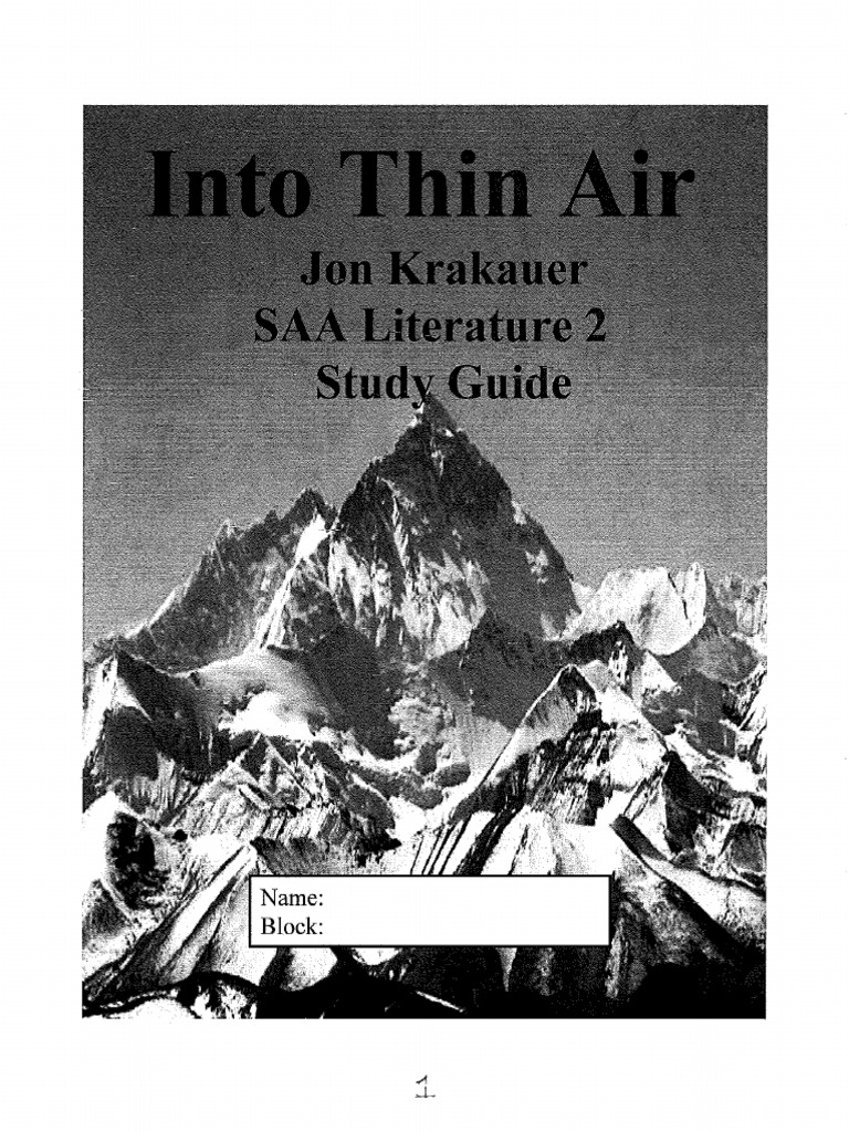 Into Thin Air Packet | PDF