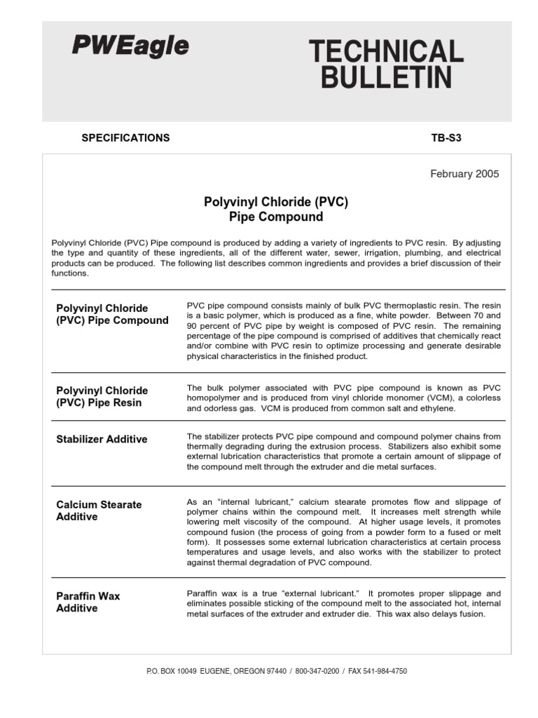 PVC Pipe Compound Formulation Guide | PDF | Polyvinyl Chloride | Polymers