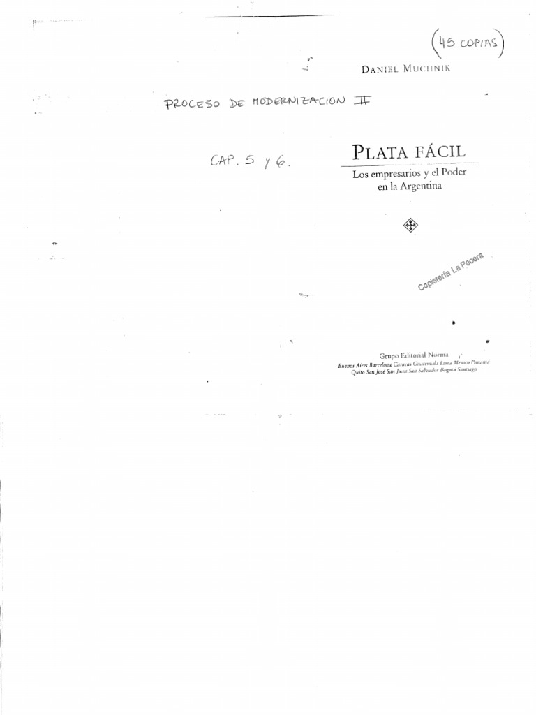 Muchnick - Plata facil (Cap 5 y 6 ) | PDF