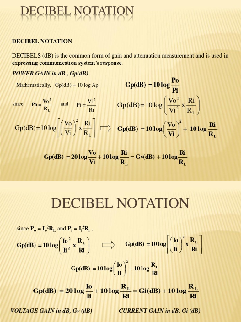 Decibel Notation | PDF | Decibel | Amplifier