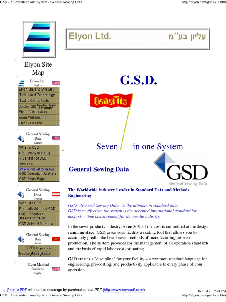 GSD - 7 Benefits in One System - General Sewing Data | PDF | Sewing | Accuracy And Precision