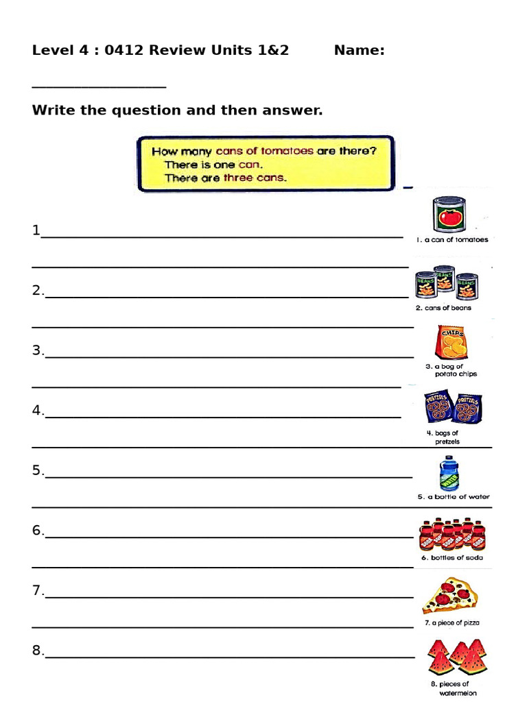 Level 4 Unit 1 & 2 Test | PDF