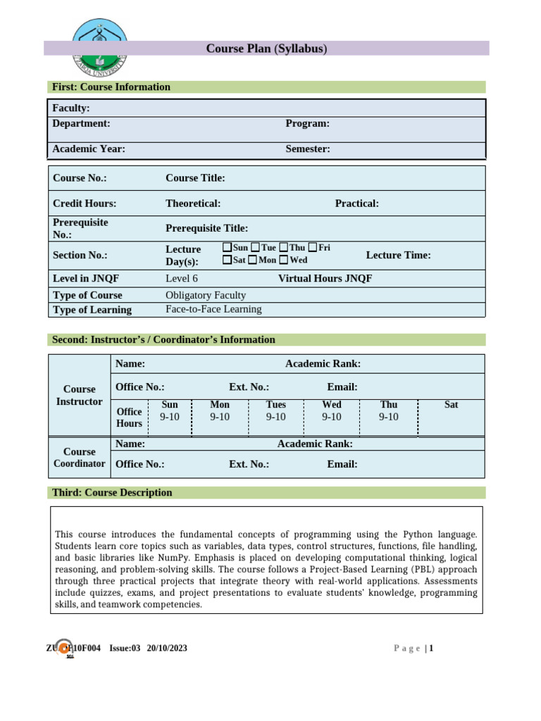 نموذج خطة بايثونpython Sun | PDF | Computer Programming | Python ...
