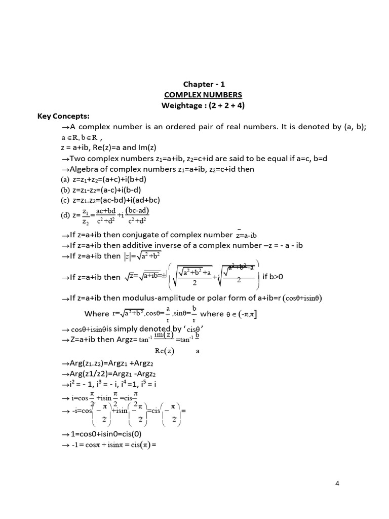 Maths-2A Notes From Unit1-4 | PDF | Complex Number | Complex Analysis