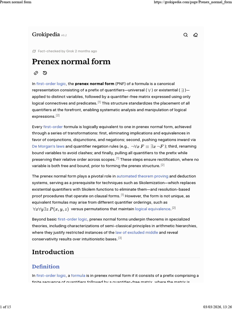 Prenex Normal Form | PDF | First Order Logic | Mathematical Logic
